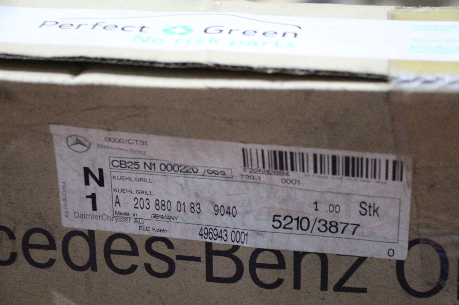 Original Mercedes W203 C-Klasse Kühlergrill Grill Frontgril 2038800183 ...