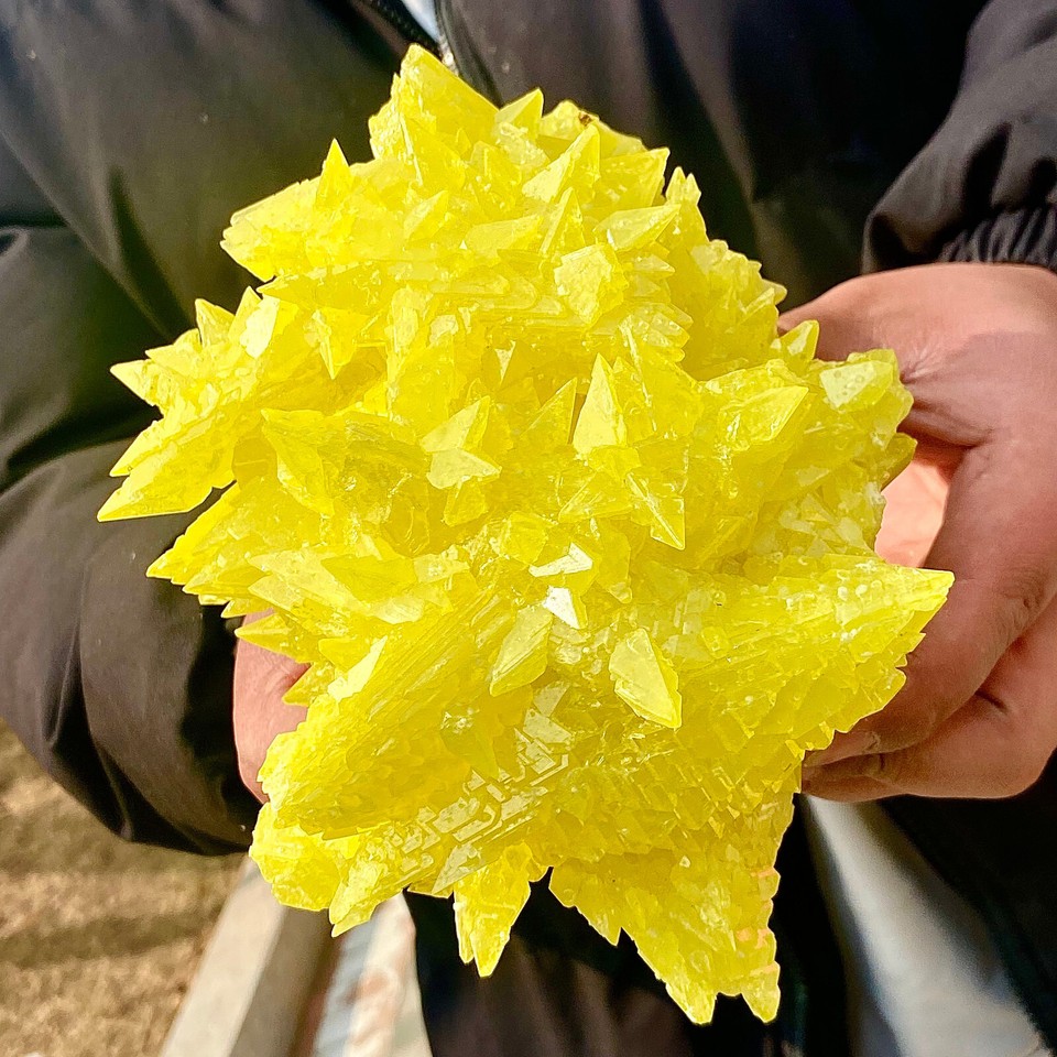 3.92LB Rare yellow sulfur crystal quartz crystal mineral specimen | eBay UK