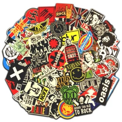 100 Bulk Heavy Metal Rock Band Stickers Decals for Laptops, Guitars ...