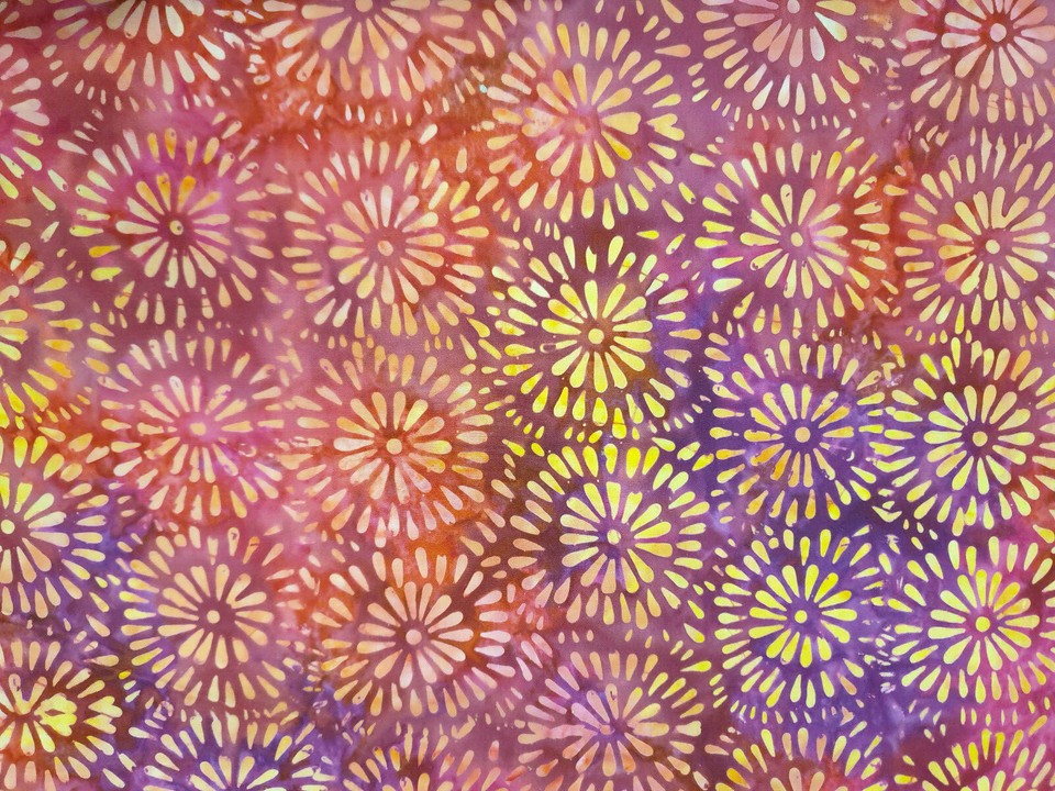 Batik Cotton Quilting Craft Fabric Fat Quarters Sewing Sunset Pinwheels ...