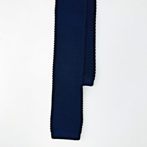 100% Silk Square Tip Knit Mens Tie Navy Blue Sock Necktie | eBay