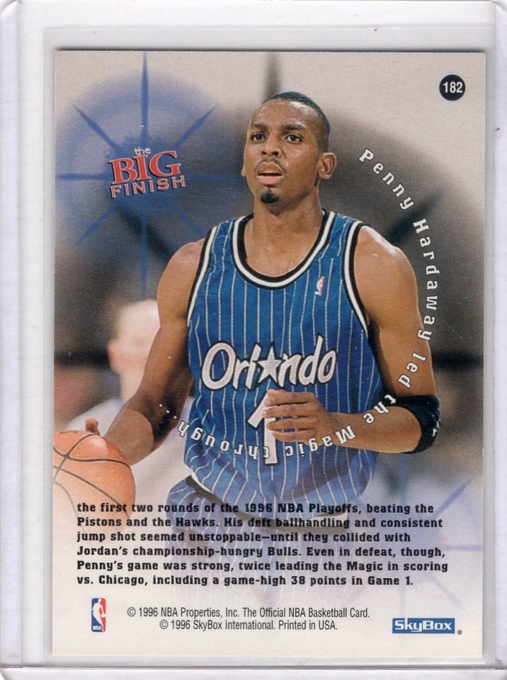 Anfernee Hardaway 1996-97 NBA Hoops #182 Big Finish Orlando Magic | eBay