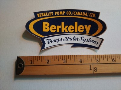 * RARE 80S BERKELEY PUMP COMPANY CANADA WATER SYSTEMS STICKER DECAL ...