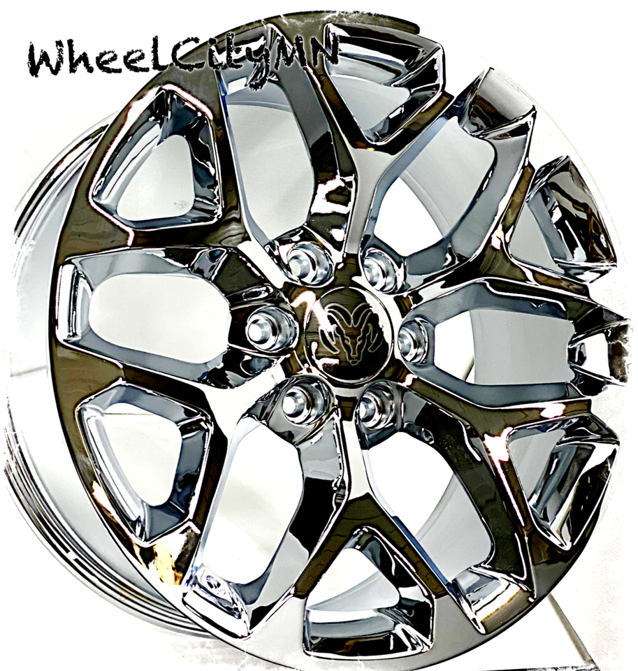 22" chrome Snowflake 5668 OE replica wheels fits 2019 2025 RAM 1500 6x5 ...