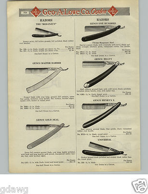 1925 PAPER AD Boker Tree Brand Straight Razor Red Injun Genco Gold Seal ...