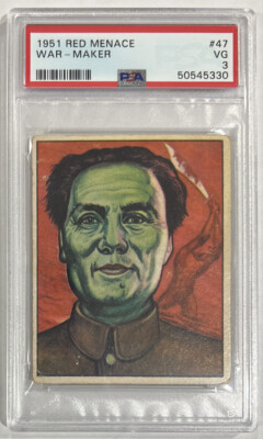 1951 Bowman Red Menace #47 War Maker Mao Tse-Tung Card PSA 3 Very Good ...