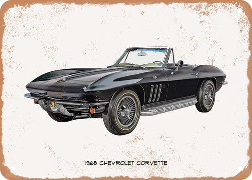 Classic Car Art - 1965 Chevrolet Corvette Oil Painting - Rusty Look ...