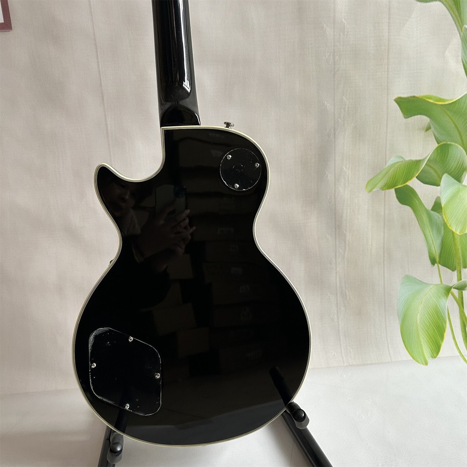 Custom LP Solid Body Electric Guitar Shiny Black Body Chrome Hardware 6 ...