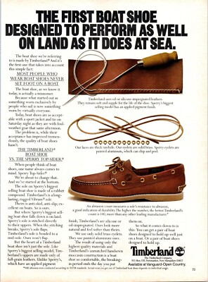 1981 Timberland Leather Boat Shoe Vintage Print Ad 80s Fashion Wall Art ...