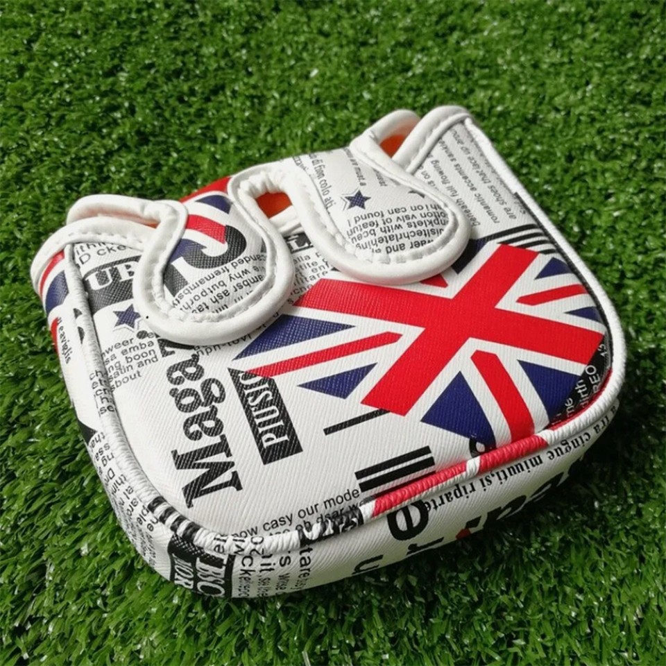 UK Flag Magnet Golf Square Mallet Putter Head Cover for Center Shafts ...