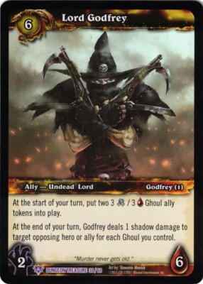 Lord Godfrey Epic Foil Card World of Warcraft WoW TCG Dungeon Treasure ...