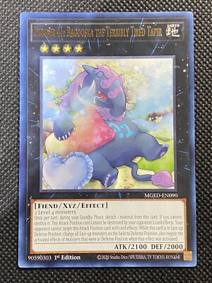YuGiOh! Number 41: Bagooska the Terribly Tired Tapir MGED-EN090 Rare ...