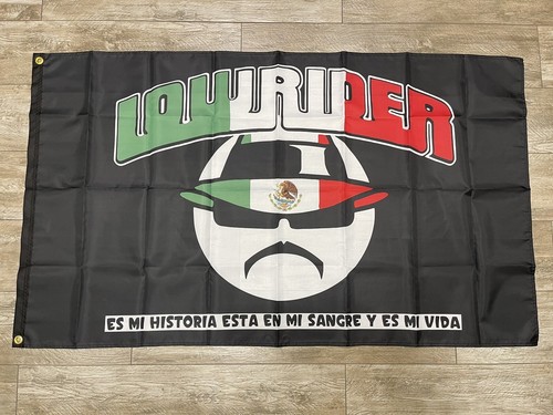 Classic Lowrider Man Hat Chicano Mexico 3X5 Flag Historia Sangre Impala ...