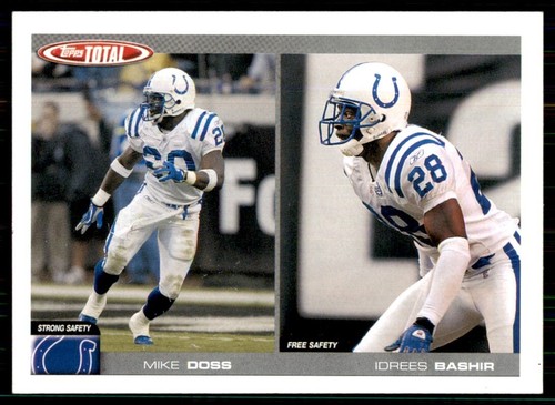 2004 Topps Total Mike Doss/Idrees Bashir Indianapolis Colts #258 NFL ...