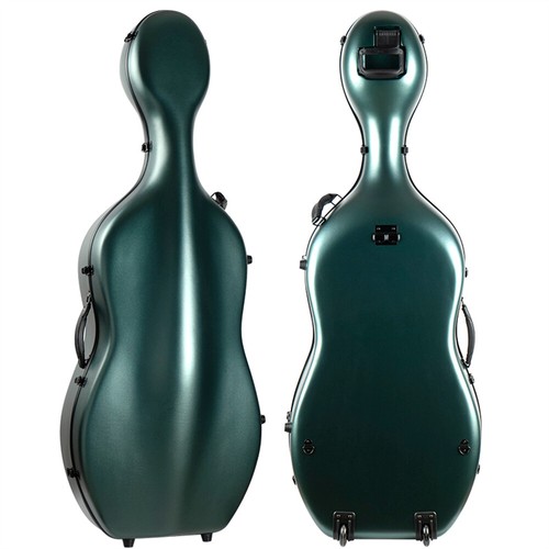 Advanced Carbon Fiber 4/4 Size Cello Frosted Green Hard Case Carry ...