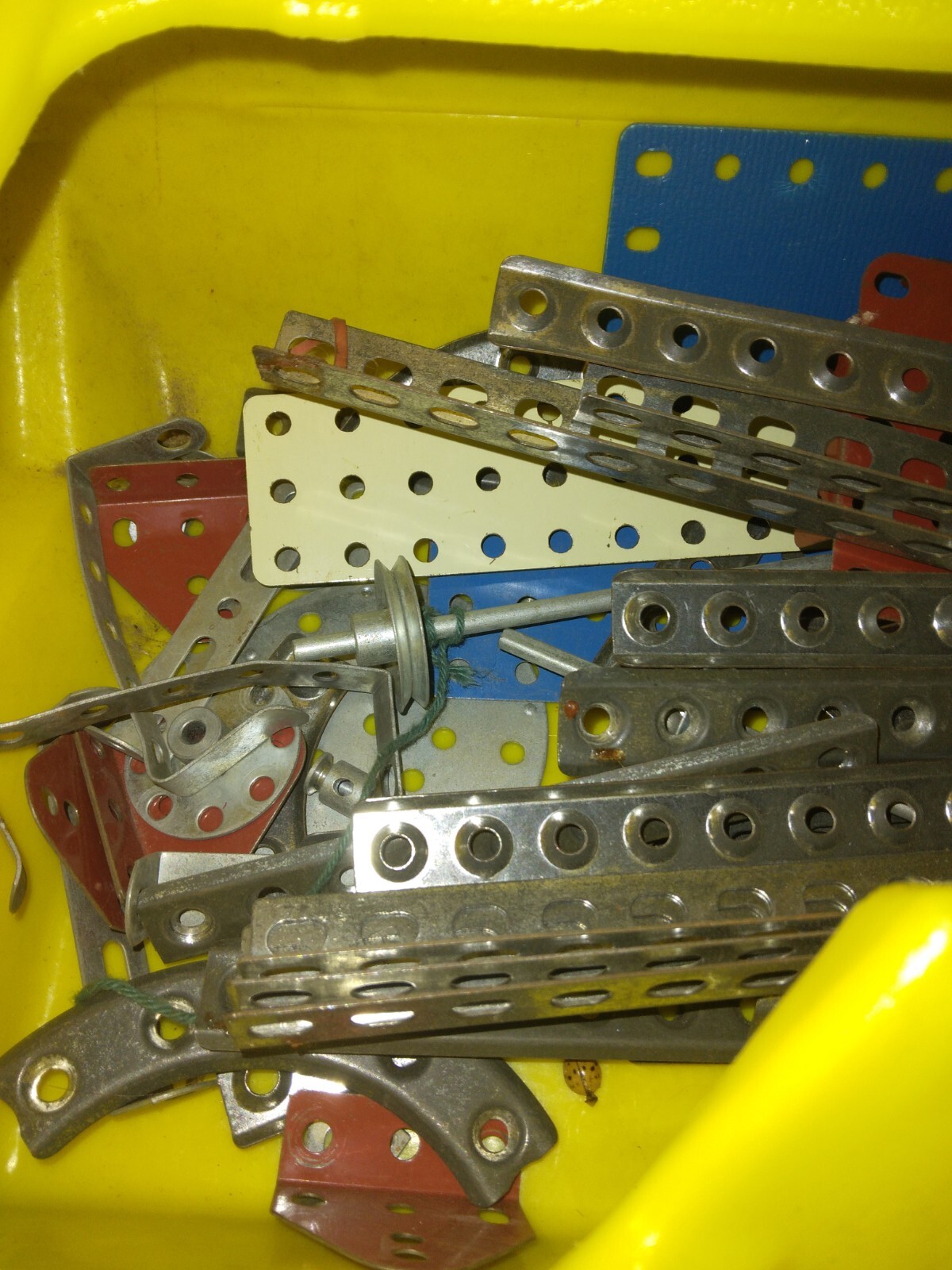 Vintage Erector Set Lot yellow Case Box Instructions motor metal toy ...