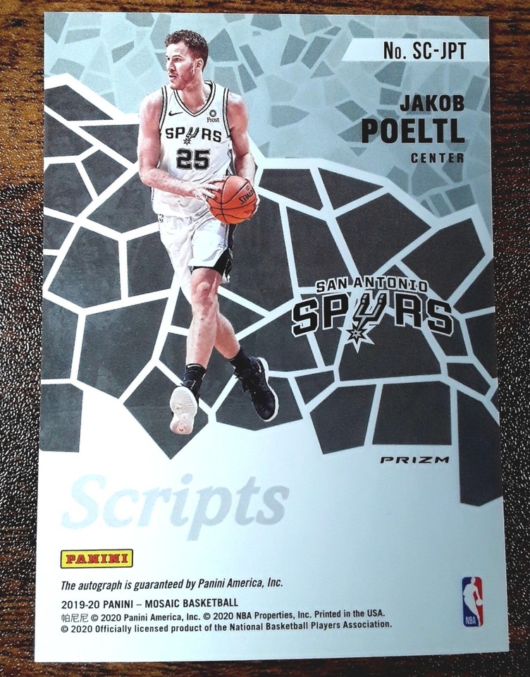 2019-20 Panini Mosaic Scripts Jakob Poeltl #SC-JPT Auto | eBay
