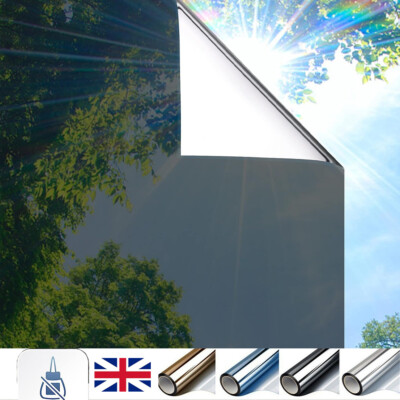 Mirror Reflective One Way Vision Privacy Window Film Sticky Back Glass ...