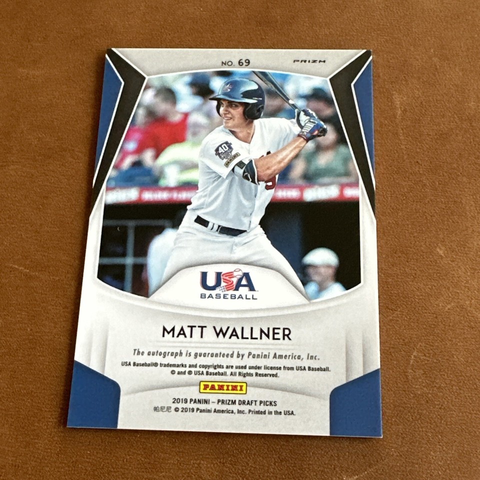 2019 Panini Prizm Draft Picks Baseball AUTO Base Prizm #69 Matt Wallner ...