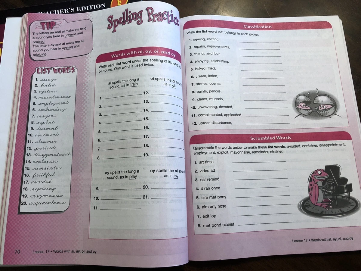 Modern Curriculum Press Spelling Workout Sample Pages | EOUA Blog