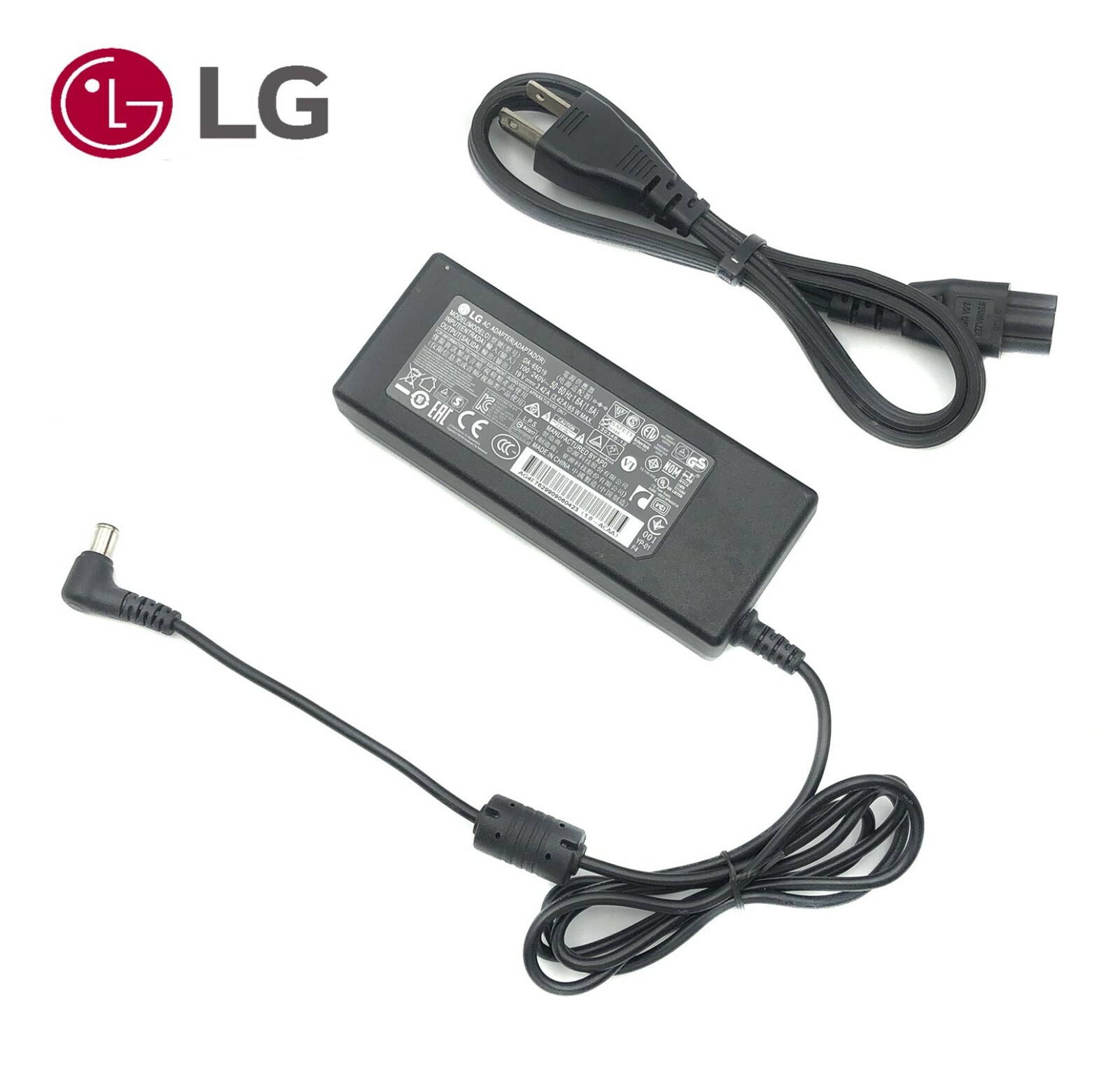 Authentic 65W AC Adapter for LG 29UM55 E1642C E1942C E1942S E2051T ...