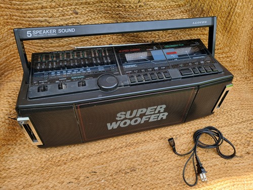 Lloyd's V433 Super Woofer Boom Box Portable Radio Twin Cassette Stereo ...