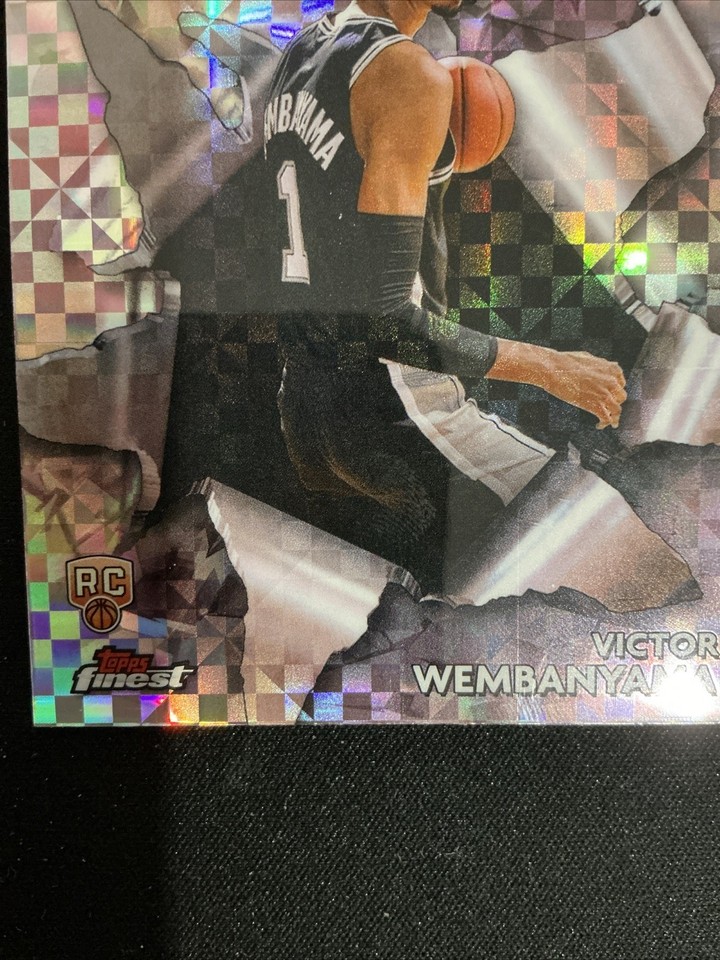 2023 Topps Finest Victor Wembanyama Debut ROOKIE Checkerboard Refractor ...