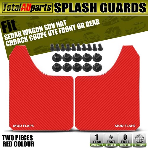 2x Front Rear Red Universal Splash Guards Mud Flap for Toyota Hilux ...