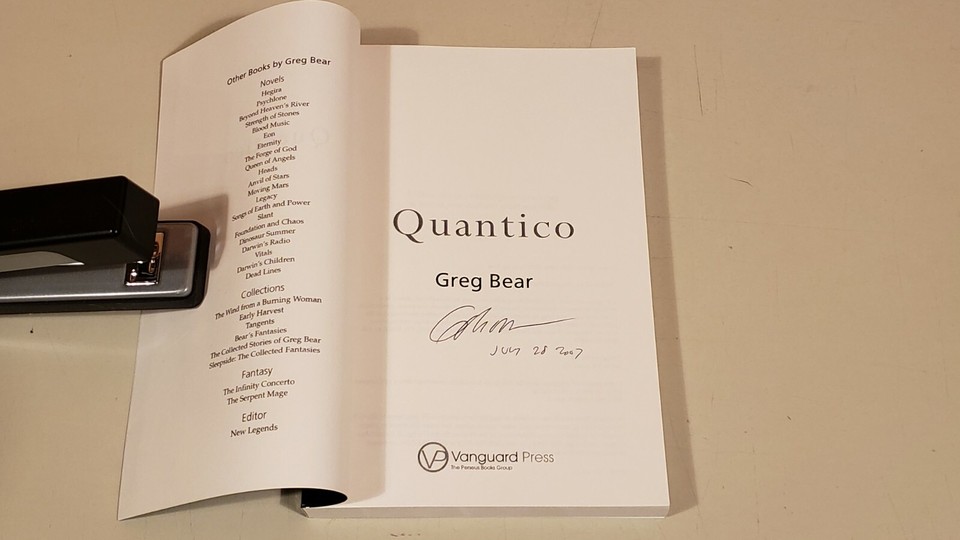 QUANTICO by GREG BEAR *SIGNED* -ARC- | eBay