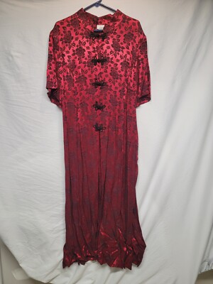 Studio C Plus Long Red Dress with Frog Knot Closure & long front slit (SIze 22) | eBay