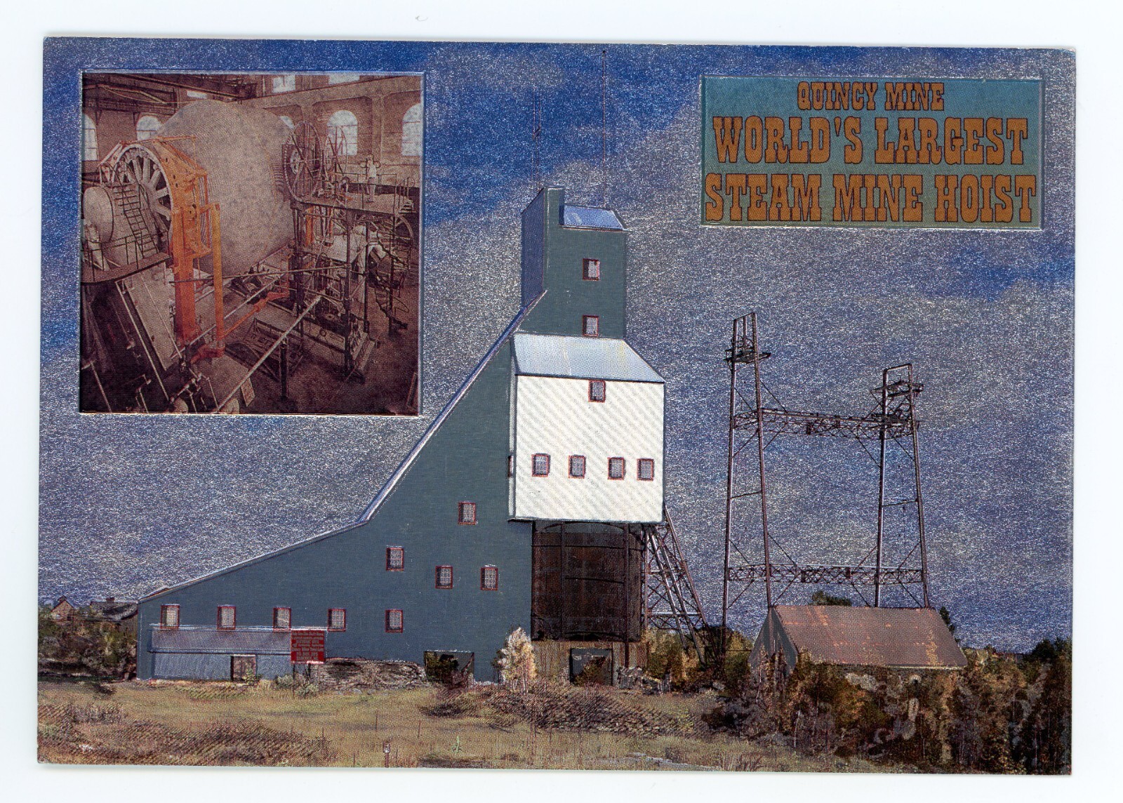 Postcard Quincy Mine World's Largest Steam Mine Hoist Michigan Metallic ...