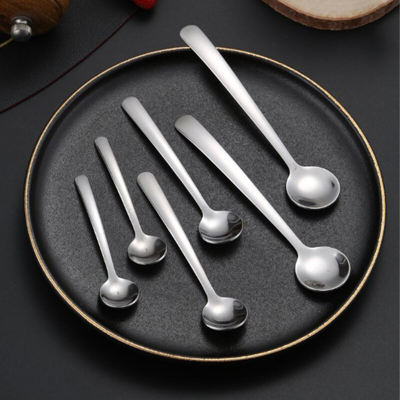 304 Stainless Steel Seasoning Spoon Thickened Small Round Spoon Mixing ...