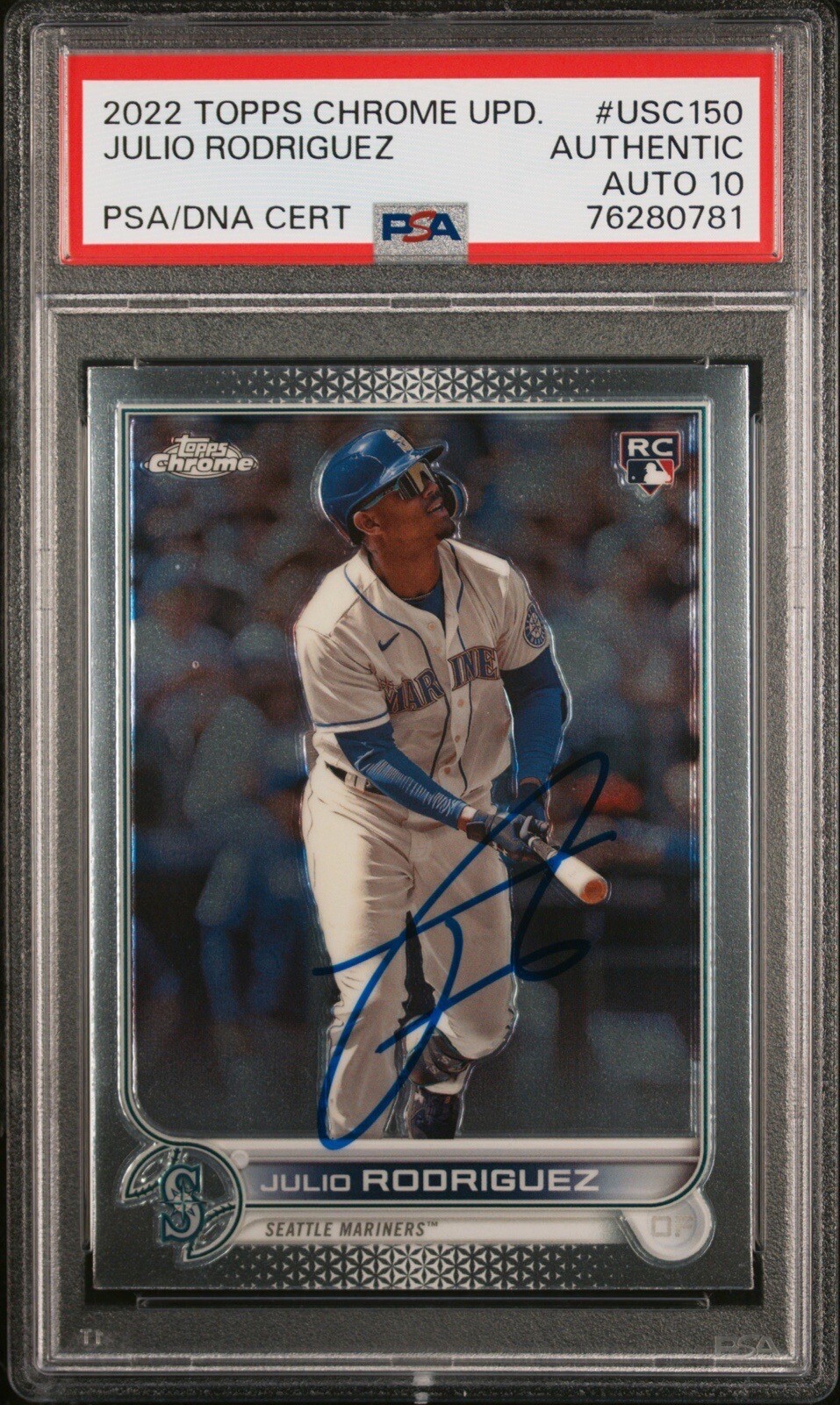 2022 Topps Chrome Update Julio Rodriguez Auto Signed USC-150 PSA 10 ...