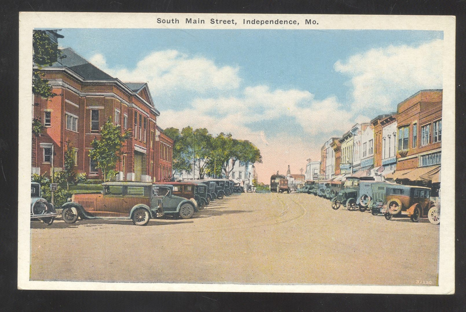 INDEPENDENCE MISSOURI MO. DOWNTOWN MAIN STREET SCENE VINTAGE POSTCARD ...