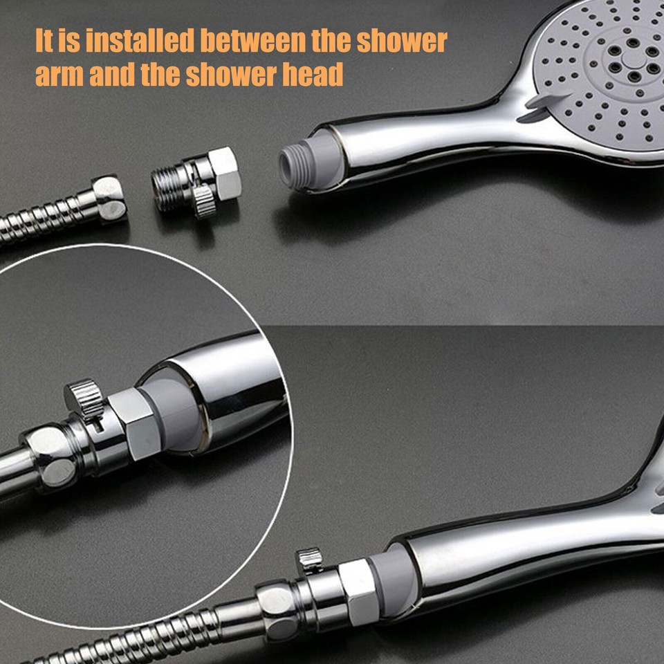 2× Flow Quick Control Shut-OFF Valve Shower Head Hand Water Saving ...
