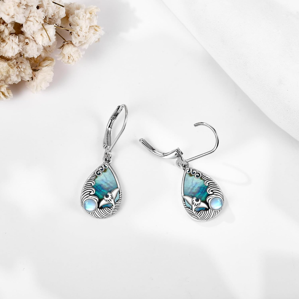 Manta Ray Earrings 925 Sterling Silver Manta Ray Earrings Dangle with ...