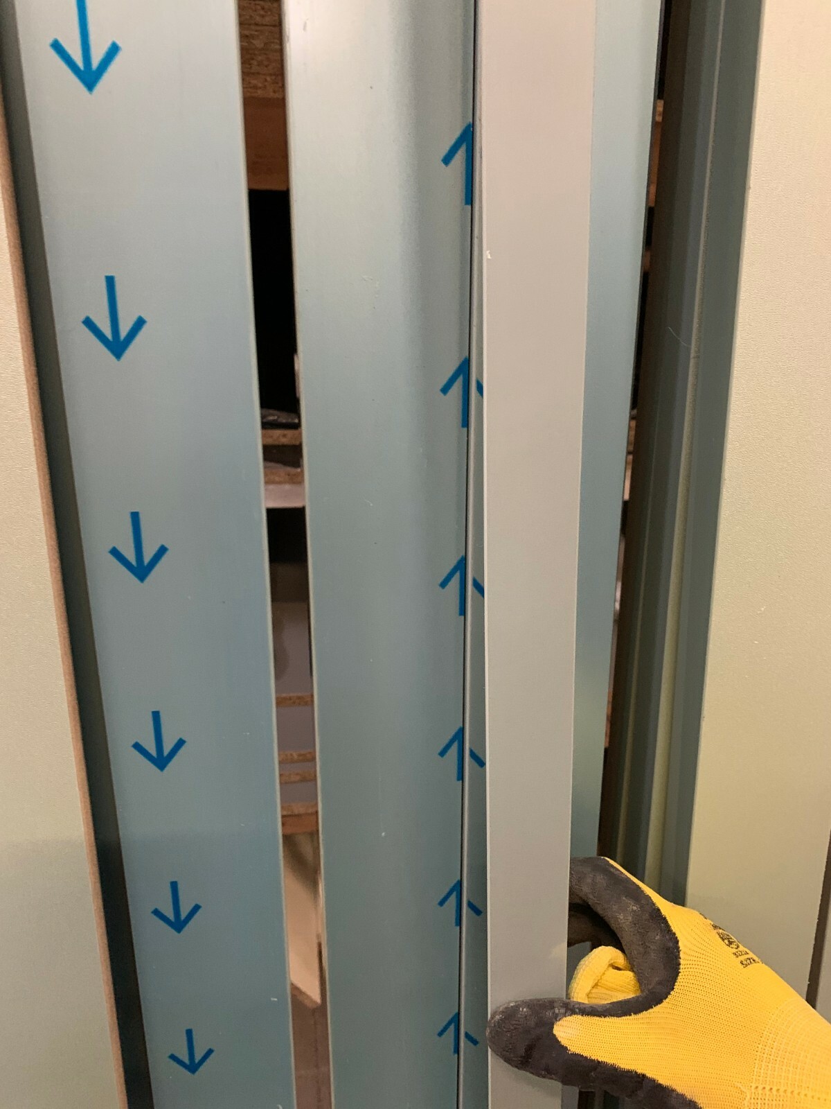 4x 2.8m long METALLIC GLOSS BLUE CORNICE / LIGHTING PELMET matches ...