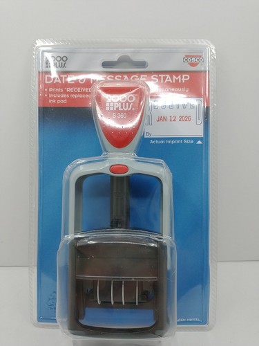 2000 PLUS Self-Inking Red Blue Ink Date RECEIVED Stamper 1.75" X 1.13 ...