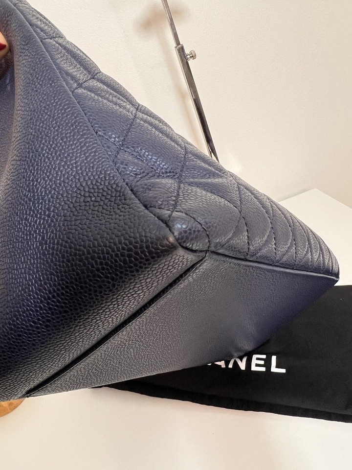 Chanel gst tote bag Dark Blue With Gold Hardware | eBay