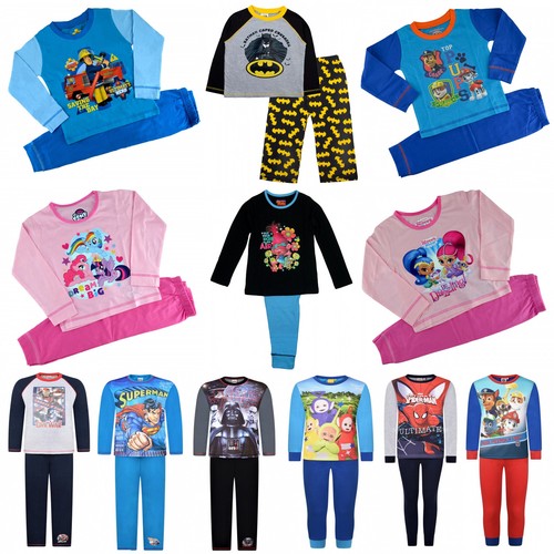 Offcial Kids Characters Disney Marvel Boys Girls 2pcs PJs Sleepwear ...