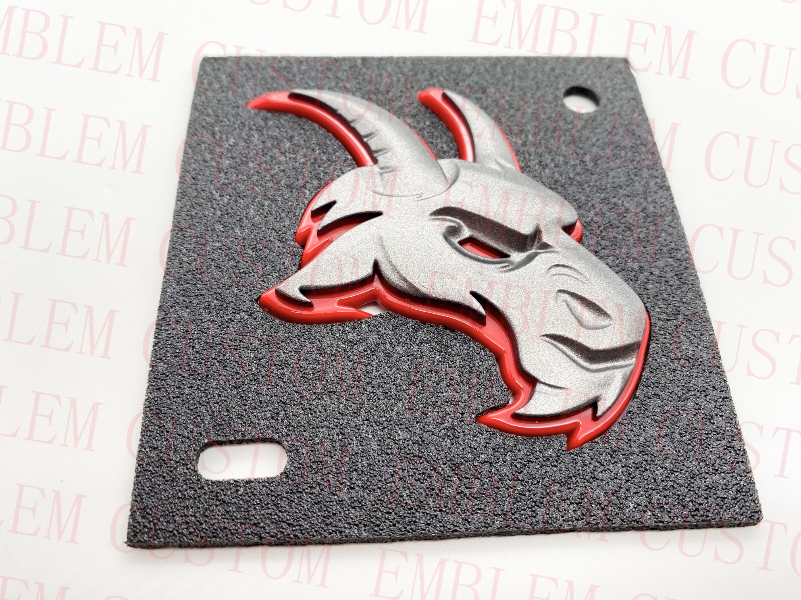 2x Gray with Red Head Emblem for Ram 1500 2500 3500 Fender badge ...