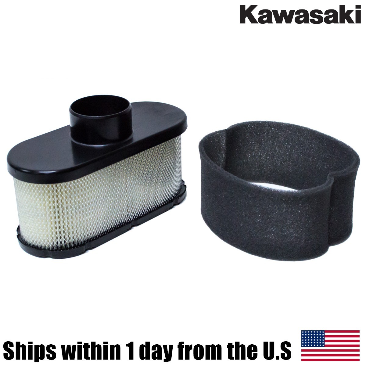 (2) Genuine OEM Kawasaki # 11029-0031 Air Filter Combo 11013-0752 ...