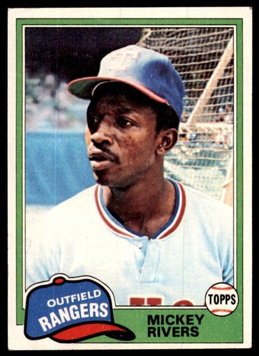 1981 Topps Baseball Card Mickey Rivers Texas Rangers #145 | eBay