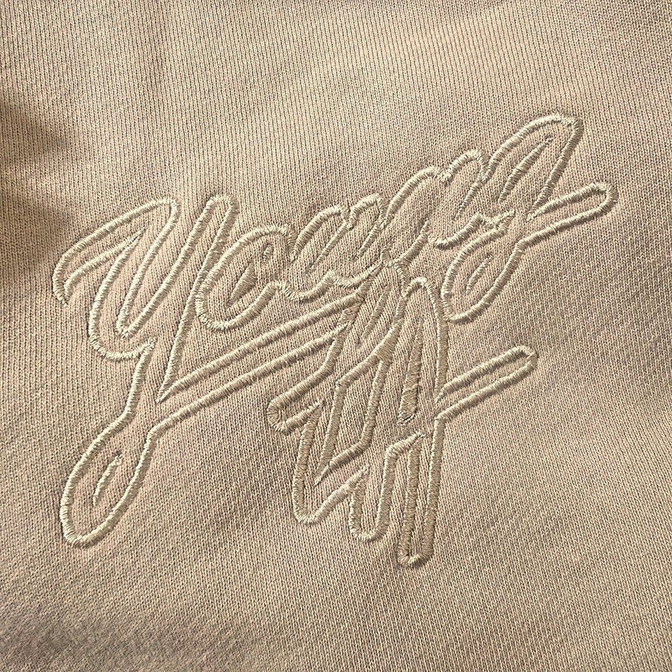 YoungLa Sweatshirt Men's L Tan Raglan Sleeve Embroidered Logo Crew Neck ...