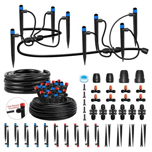 Drip Irrigation Kit For Garden, Quick-Connect Raised Bed Watering ...