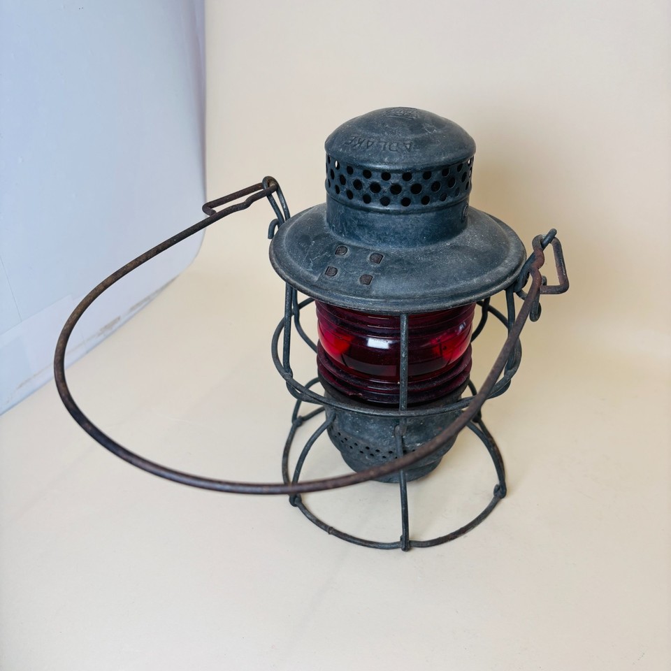 Vintage Adlake Railroad Lantern w Red Glass | eBay