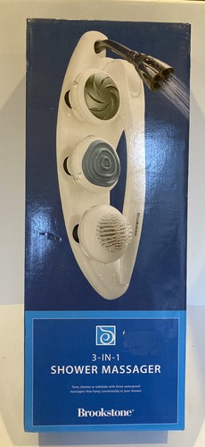Brookstone Shower Massager 3-in-1 - Cleanse, Tone, and Exfoliate. New ...