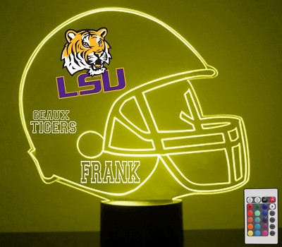 LSU Tigers, NCAA College Football LED Sports Fan Lamp, Personalized ...