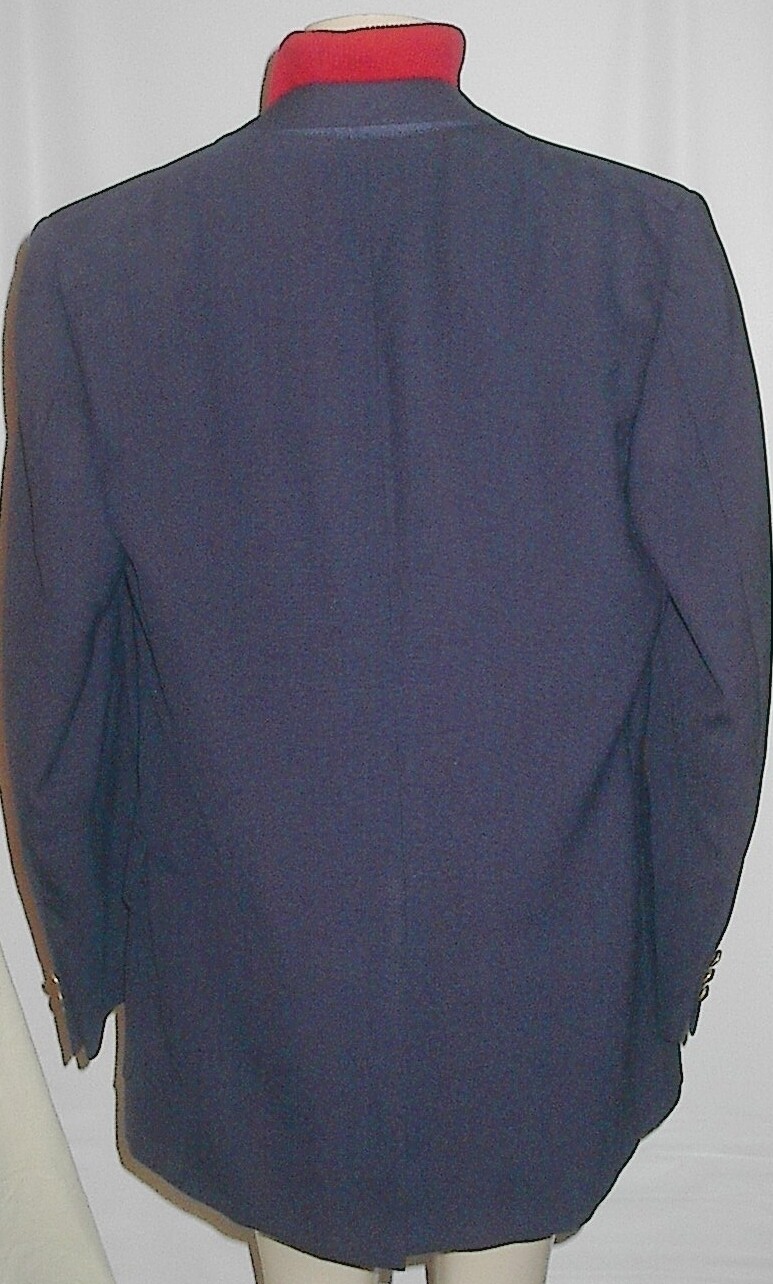 Vintage John Alexander Navy Blue Blazer All Season Hopsack 40" Chest ...