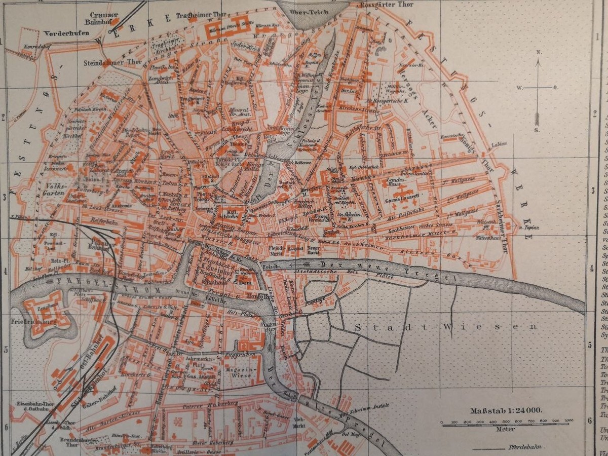 Konigsberg East Prussia Map 1890
